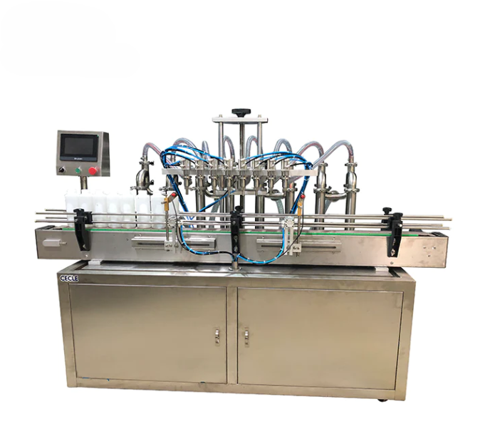 8 heads Automatic liquid filling machine with conveyor PLC control by ...